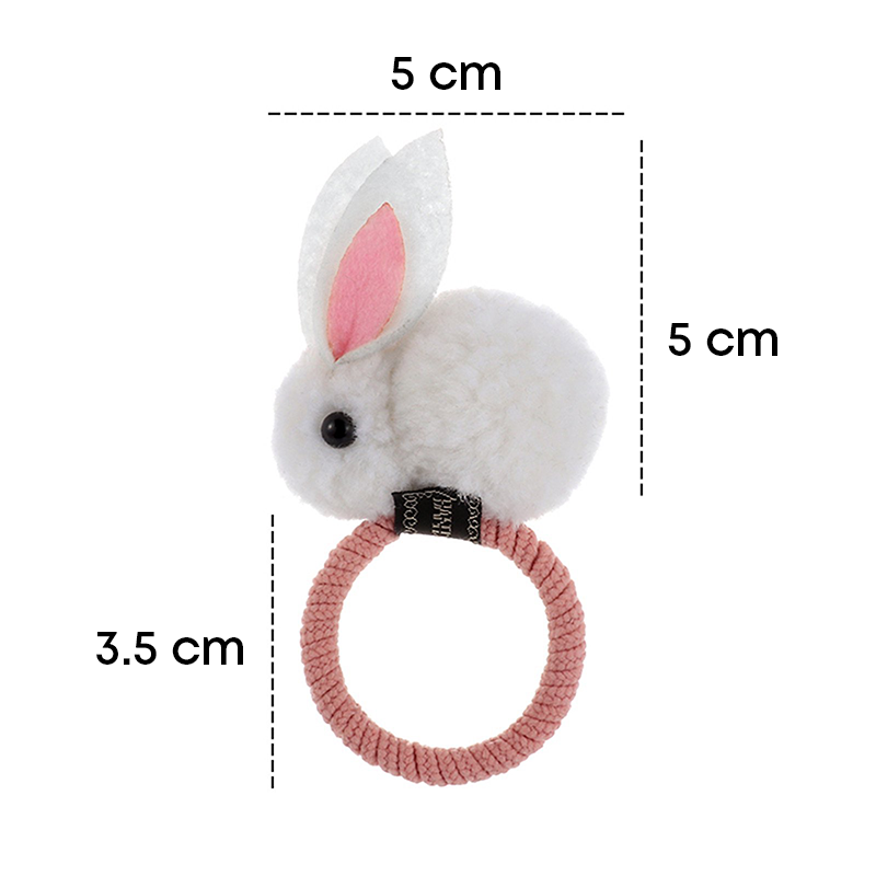 Elastic pentru par, model iepuras handmade, alb, EFAYN - eMAG.ro