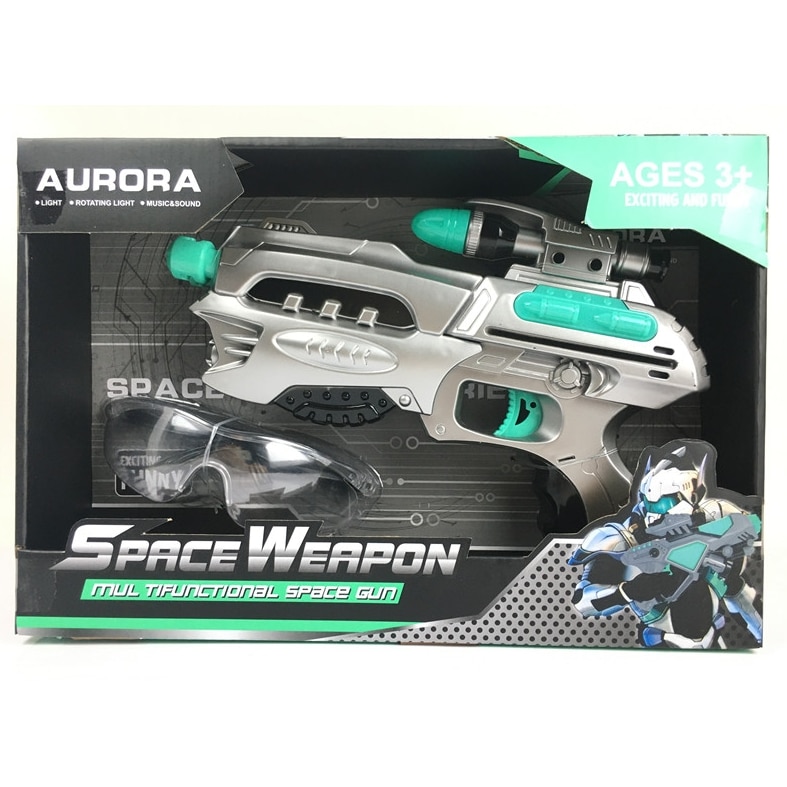 Pistol electric spatial Aurora Space Weapon, lumini, sunete, vibratie ...