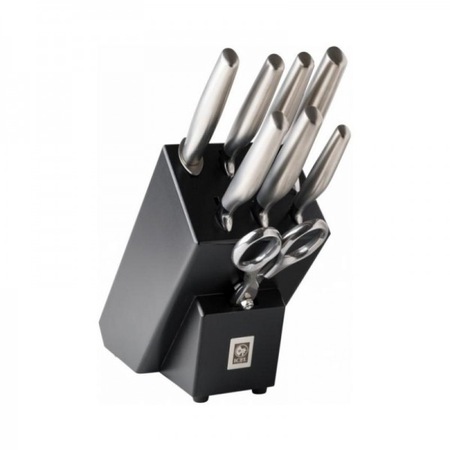 Set 6 cutite de bucatarie cu suport, instrument de ascutire si foarfeca ...