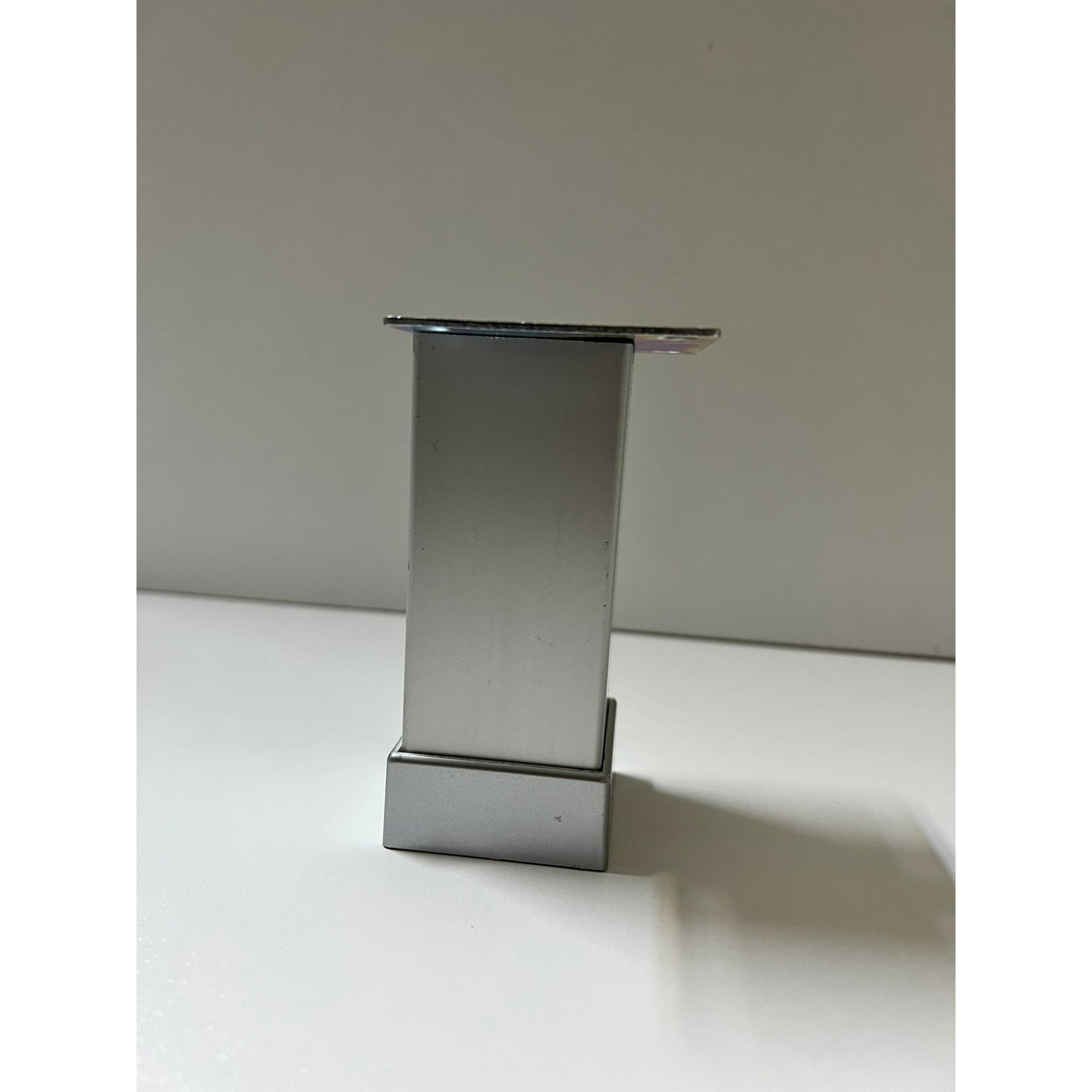 Picior metalic pentru mobilier H:80 mm, finisaj aluminiu, profil patrat ...