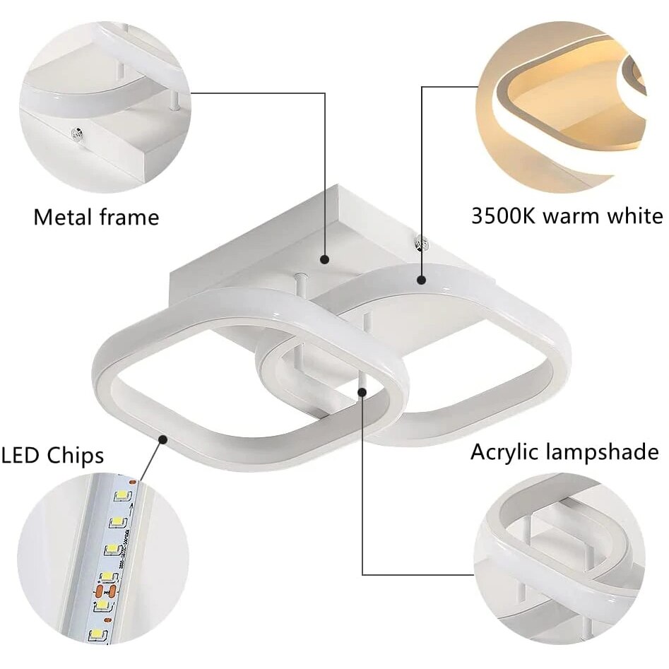 Plafoniere cu LED, Toolight, 85-265v, 22W, Aluminiu, Dia 19cm, Lumina ...