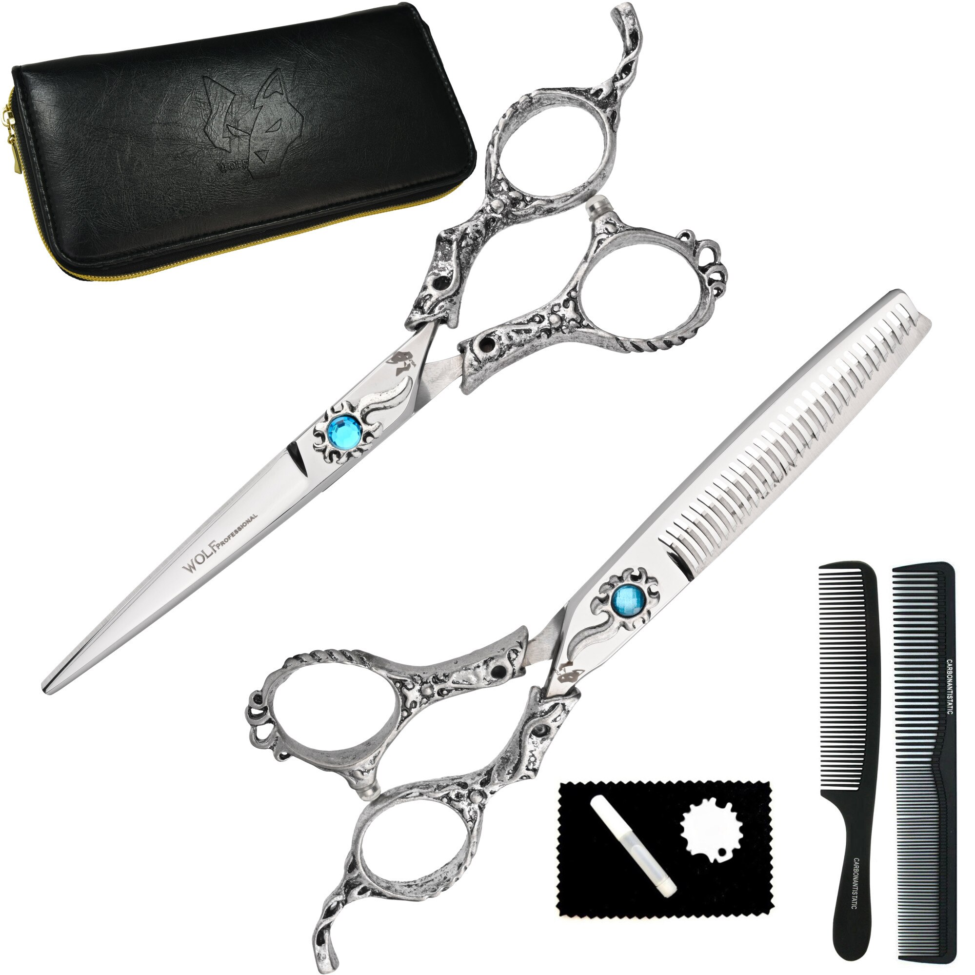 Set profesional de foarfece de subtiere si ingrijire pentru dreptaci 5 ...