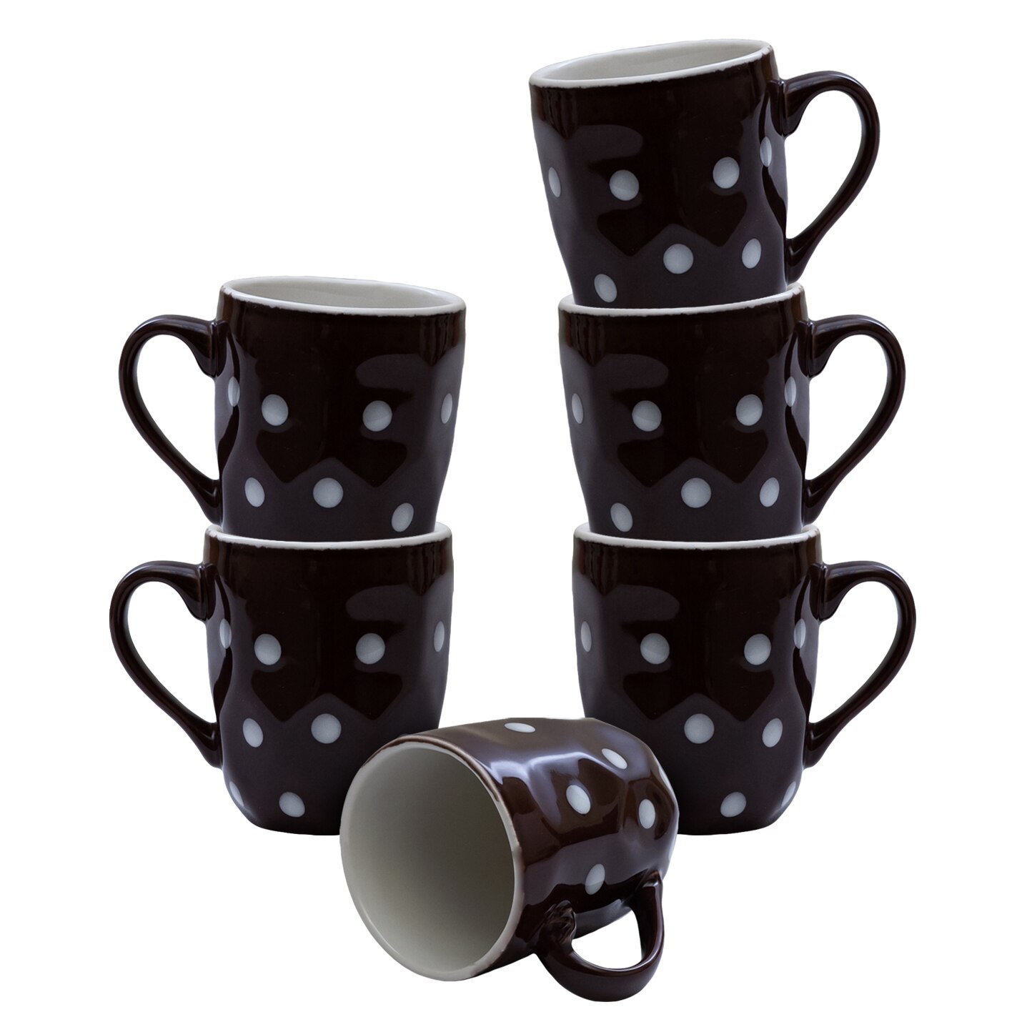 Set 6 cesti, Cesiro, 180 ml, Maro cu buline albe - eMAG.ro