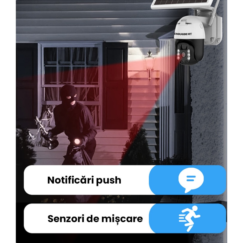 Wifi камера за наблюдение със соларен панел Zenkabeat Q8 Ultra Cctv 5mp Full Hd Clear Night