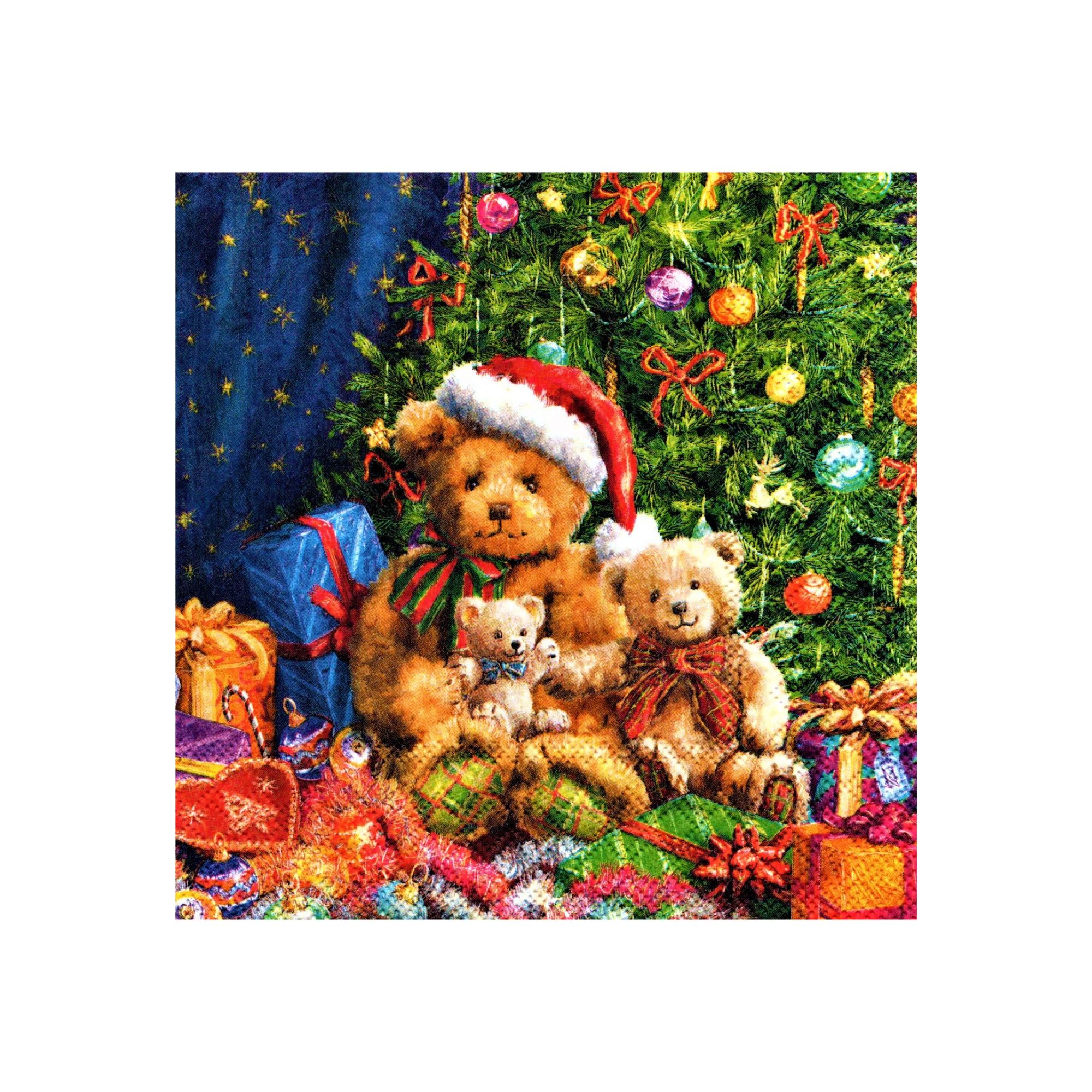 Set 10 buc Servetele de Masa Familia de Ursuleti din Plus Langa Brad ...