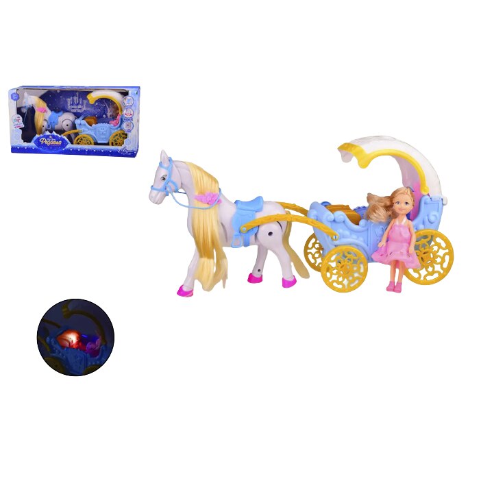 Set jucarie Printesa cu Caleasca si Calut, cu sunete, lumini si functie ...