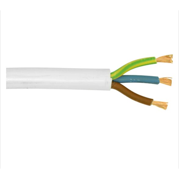 Cablu electric litat MYYM / H05VV-F 3x2.5mmp, alb, rola 100 metri - eMAG.ro