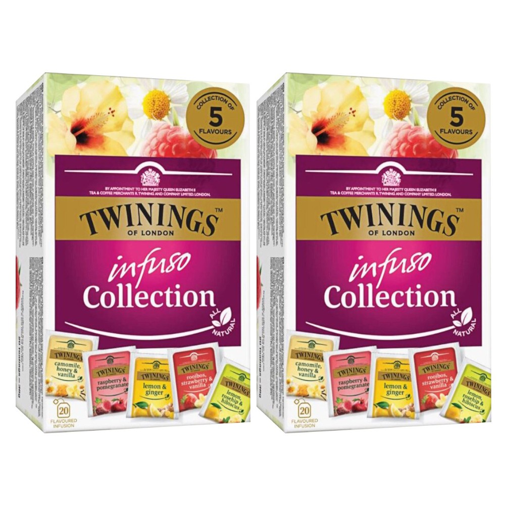 Set Infuzie Twinings Mix 5 Gusturi Fructe si Plante, 2 Pachete x 20 ...