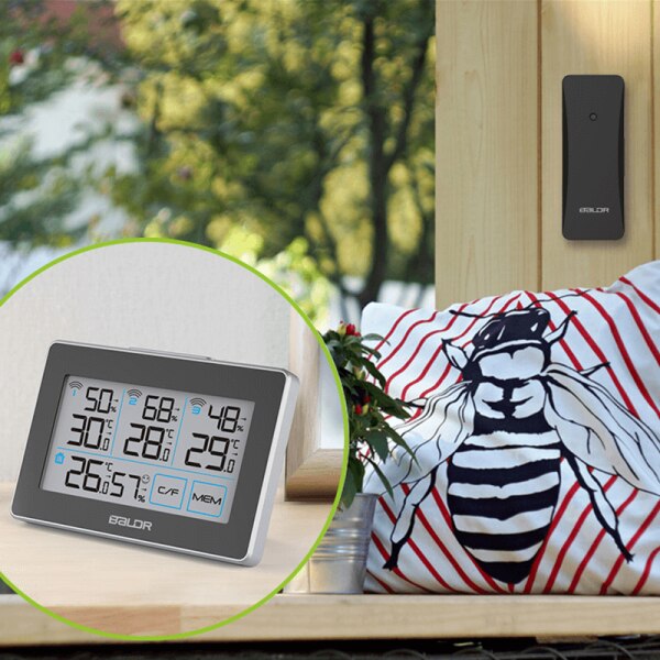 Statie meteo cu higrometru si 3 senzori externi, wireless, afisaj ...