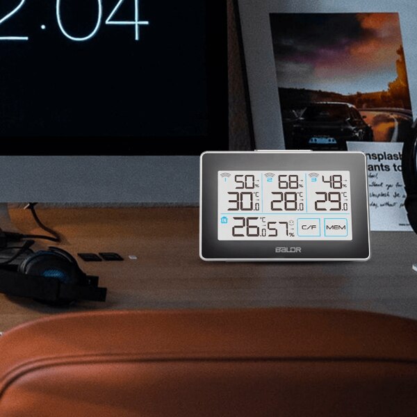 Statie meteo cu higrometru si 3 senzori externi, wireless, afisaj ...