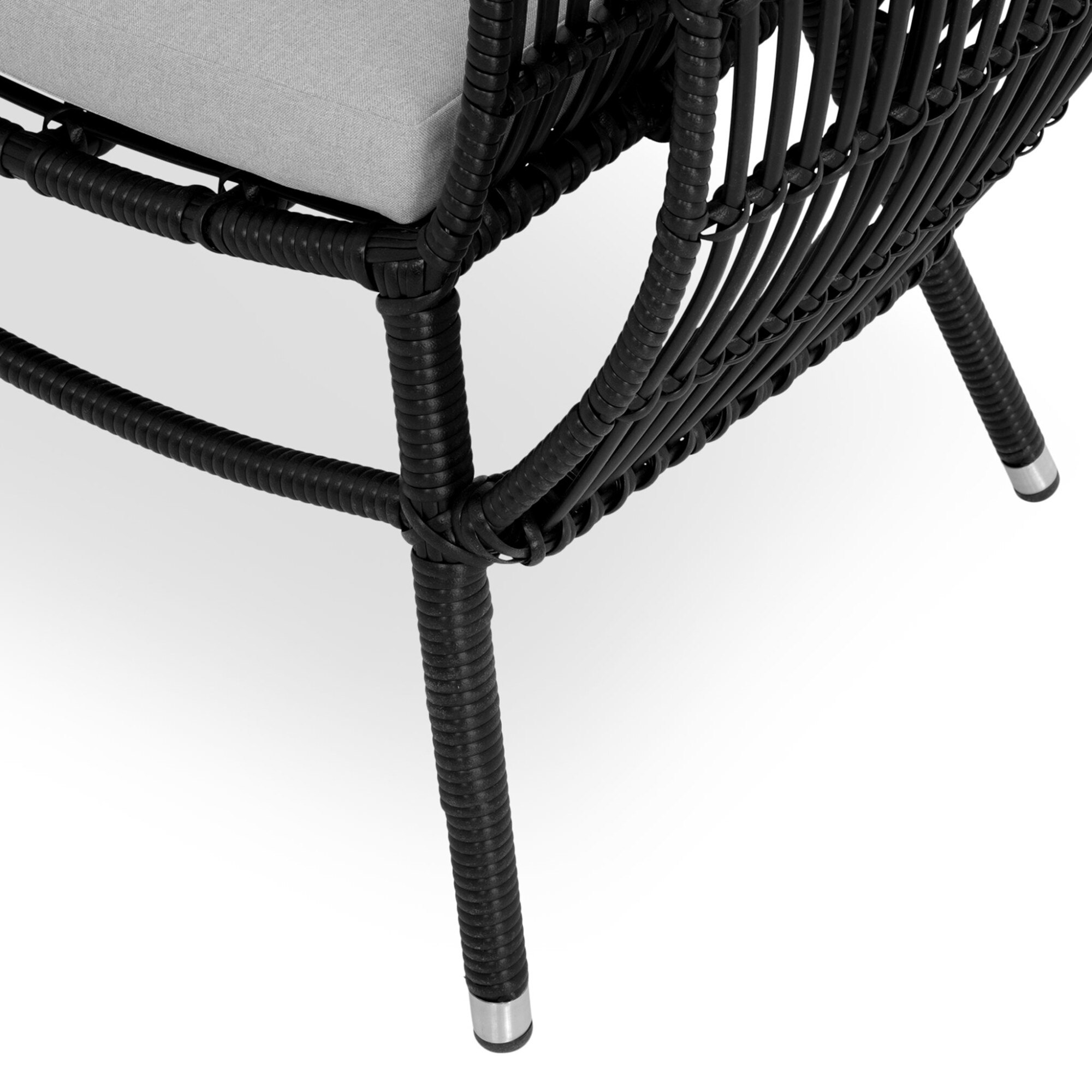 Fotoliu gradina/terasa, Maison Mex ALCUDIA, 80 x 75 x 75cm, negru/gri ...