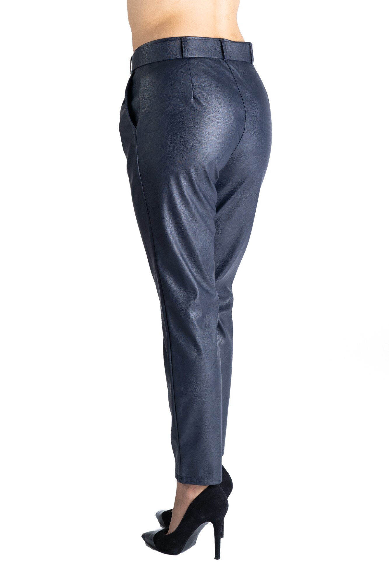 Pantaloni Dama Imitatie Piele Bleumarin Kylie L - eMAG.ro