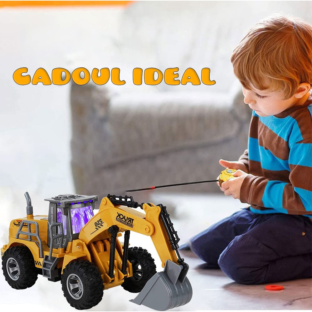Excavator de jucarie Telecomanda RC cu incarcator frontal cupa, Utilaj ...