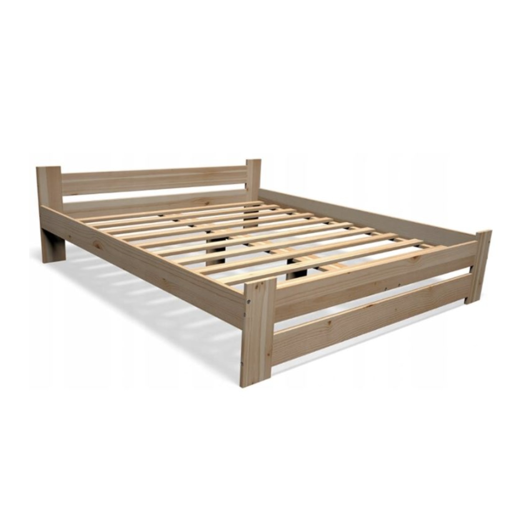 Pat din lemn de pin natur cu saltea 140x200 - eMAG.ro