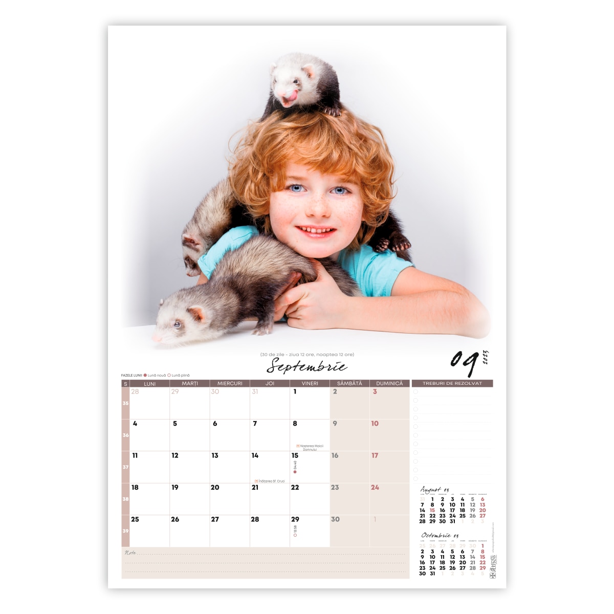 Calendar de perete 2023, Planificator lunar, Prieteni, copii si ...