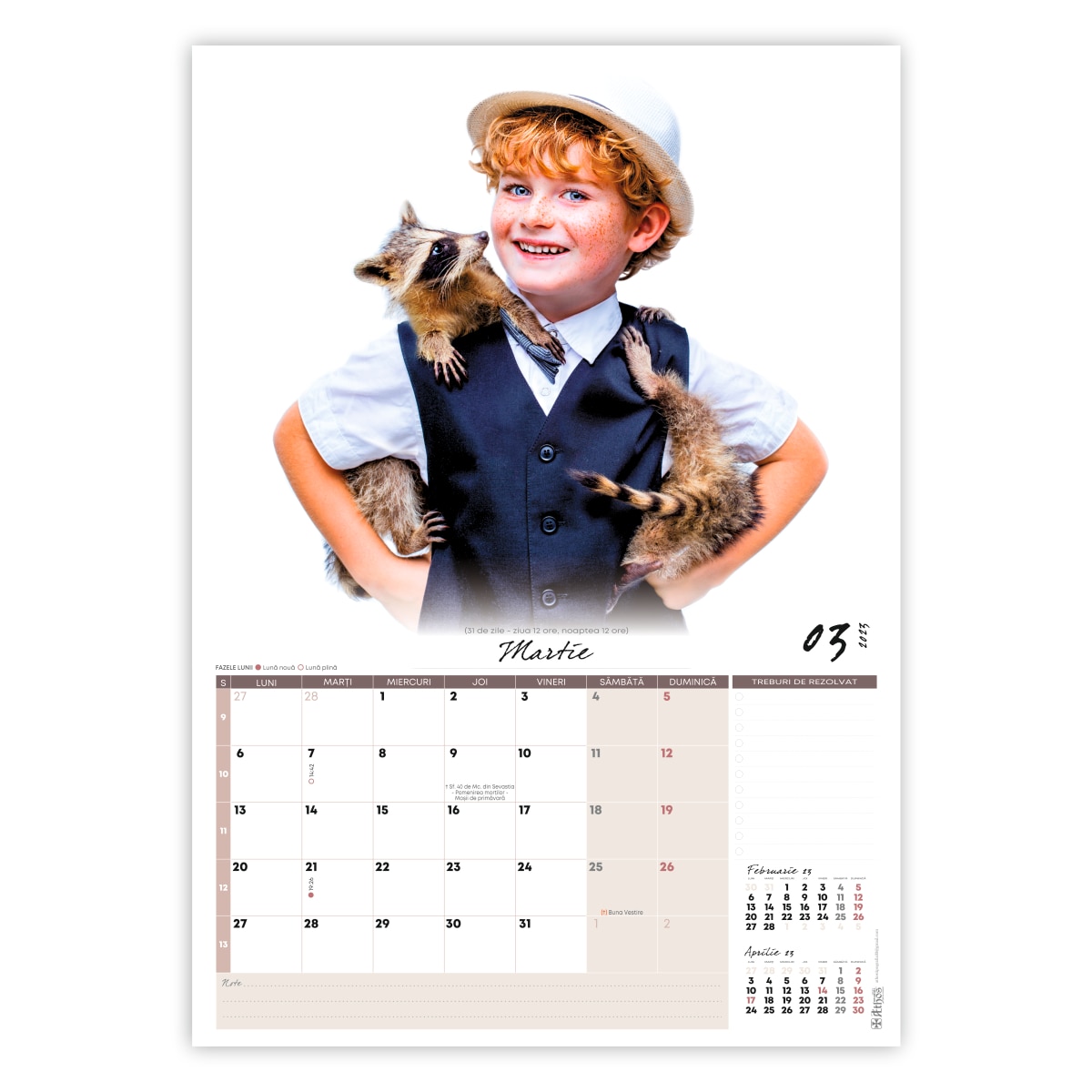 Calendar de perete 2023, Planificator lunar, Prieteni, copii si ...