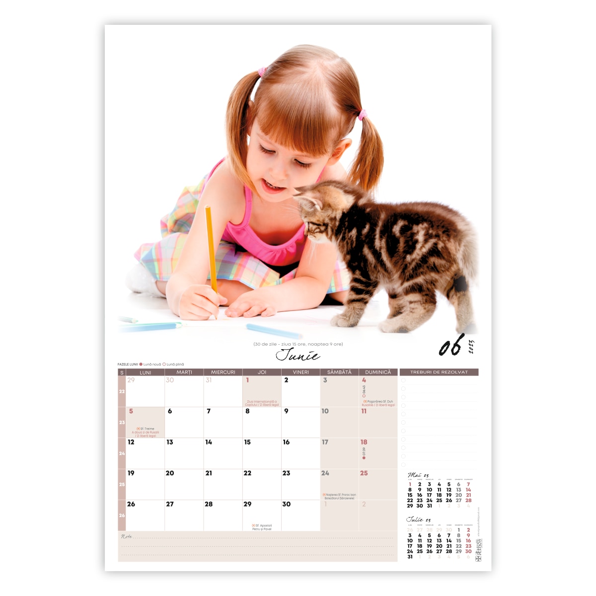 Calendar de perete 2023, Planificator lunar, Prieteni, copii si ...