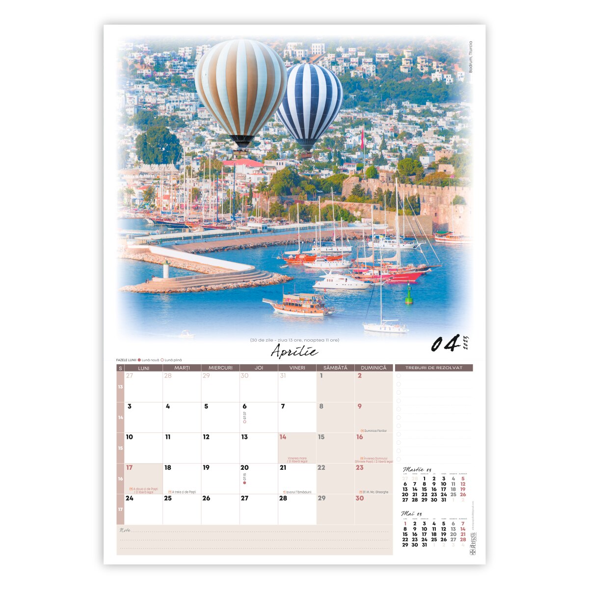 Calendar de perete 2023, Planificator lunar, Orase din Europa, cele mai ...