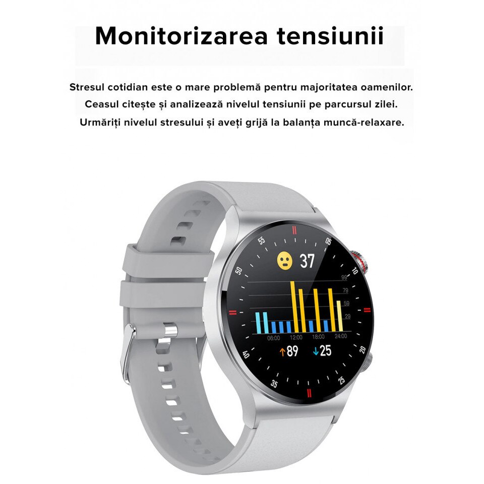 SmartWatch LQT Metallicum, Apelare Bluetooth, Buton rotativ, Tracker ...