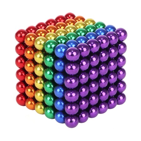 Set 216 Bile magnetice Rainbow NEOCUB diametru 5 mm multicolor cutie ...