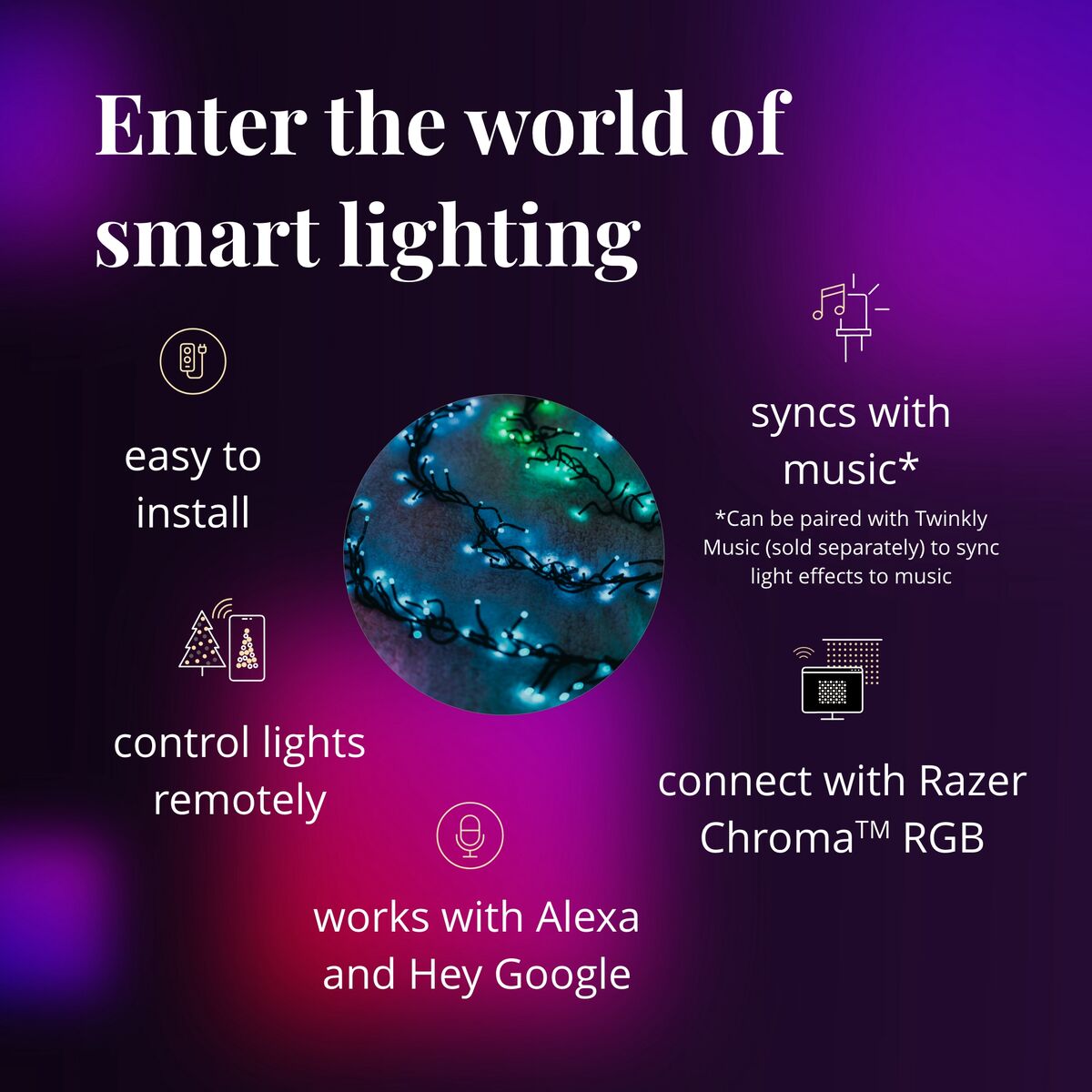 Instalatie Twinkly Cluster cu 400 de LEDuri RGB 6m - eMAG.ro