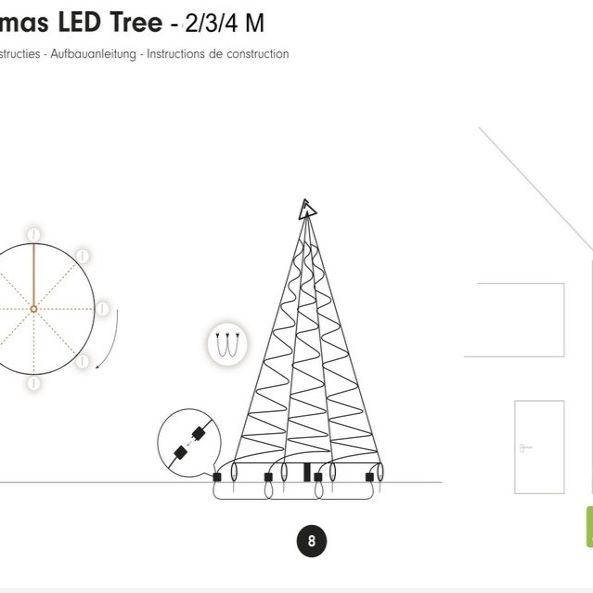 Instalatie sub forma de brad de Craciun 400CM, lumina calda, 640LED cu ...