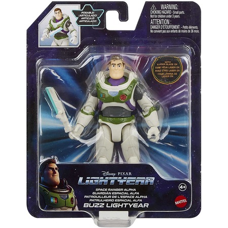 Figurina Disney Pixar, Mattel, Buzz Lightyear, +4 ani, 12 cm, Alb/Verde ...