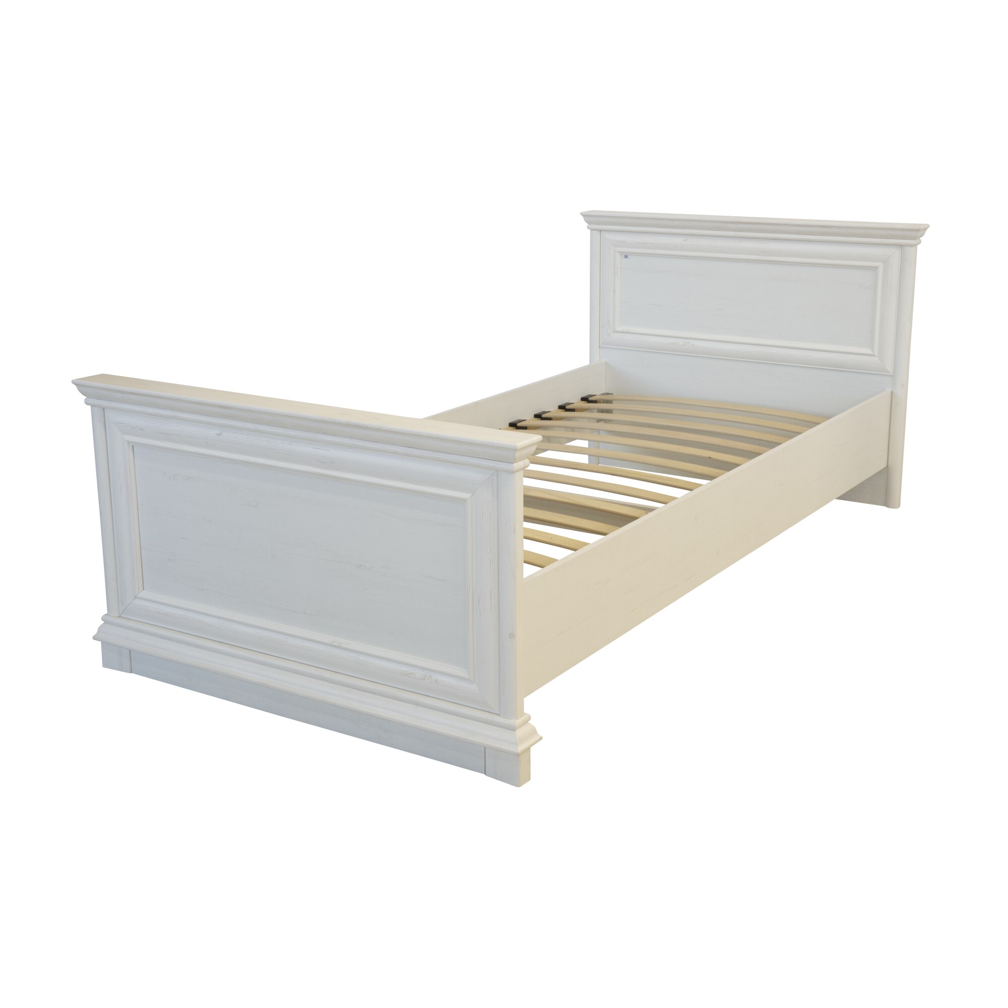Pat MOBIREF, 200 X 90 X 80 cm, MDF si Pal Alb Antichizat 18 mm - eMAG.ro