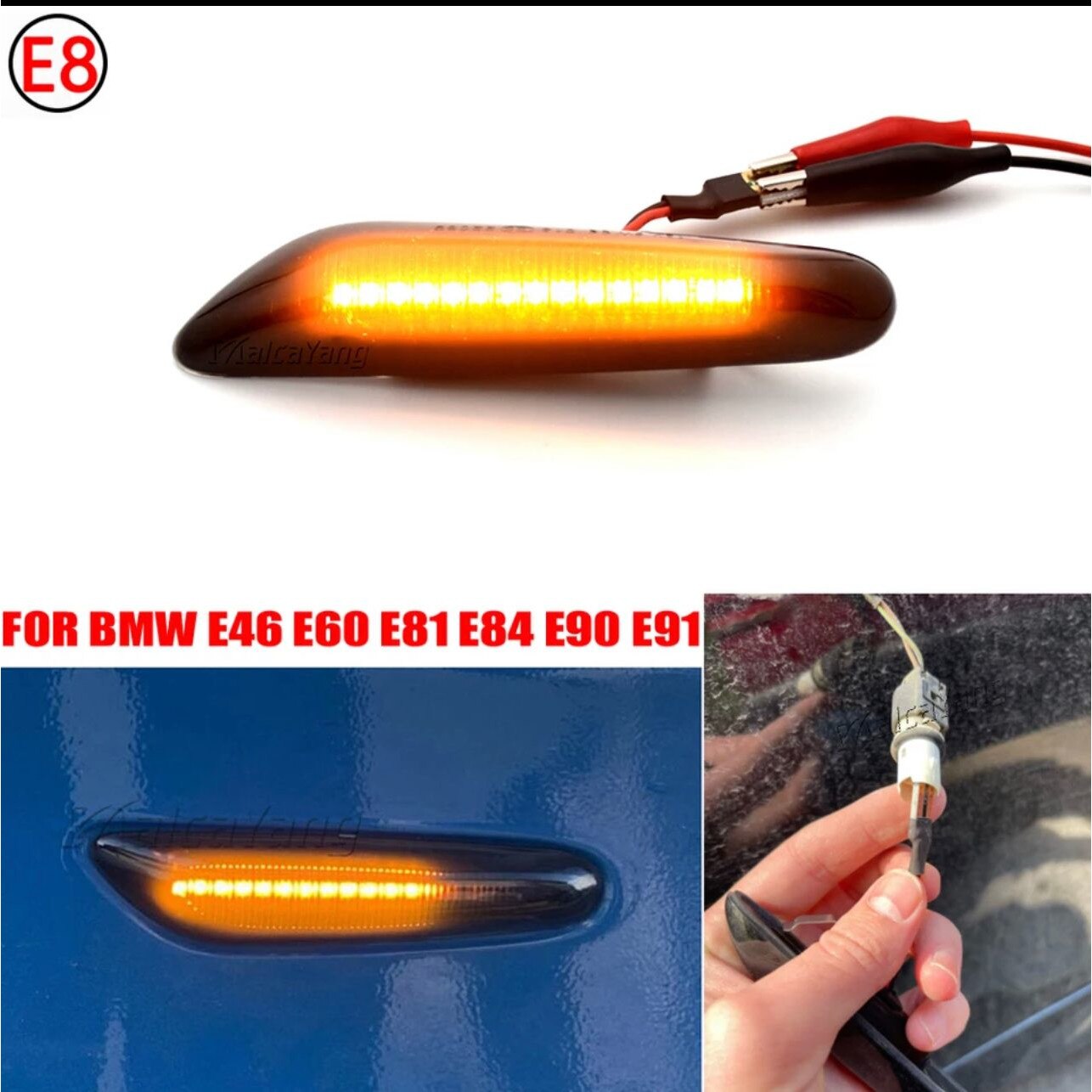 Set 2 x Semnalizare Dinamica Secventiala aripa LED compatibil BMW E46 E36 E90 E91 E60 E61 E87 ...