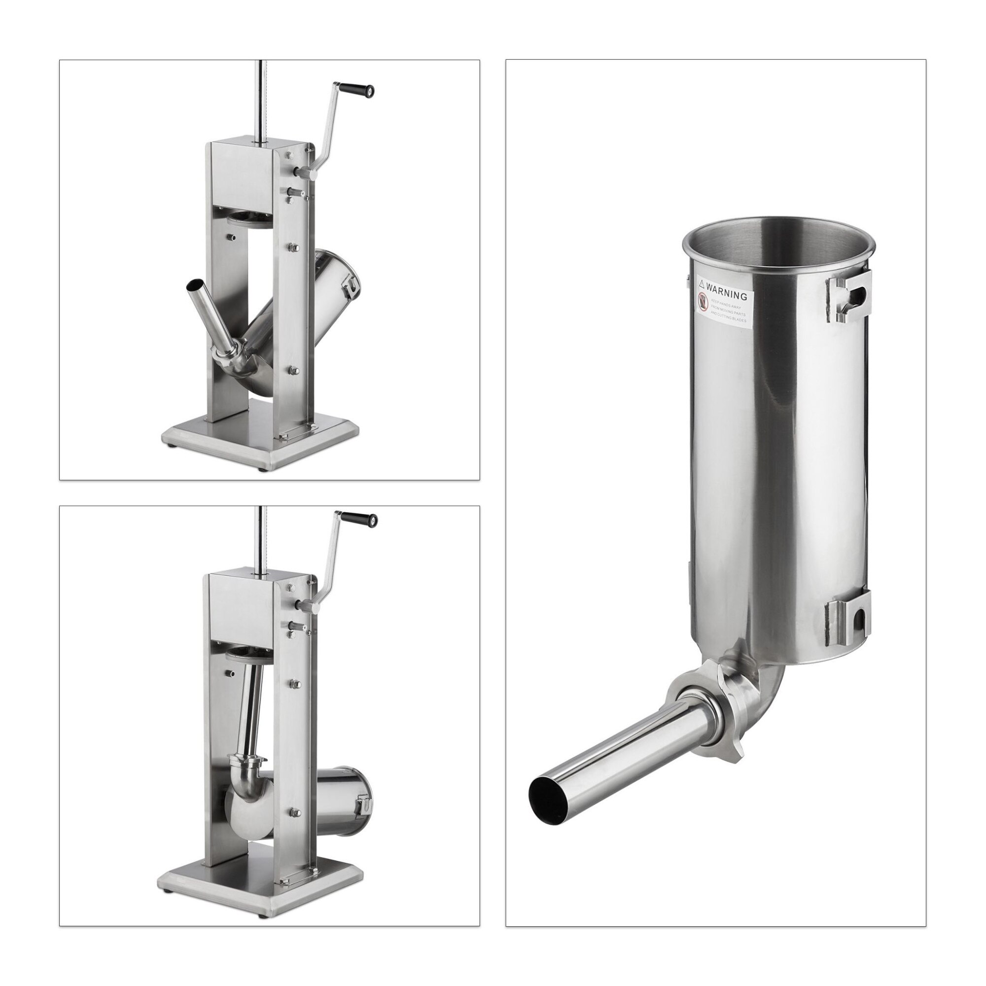 Aparat pentru umplut carnati Relaxdays, vertical, din inox, 5 ...