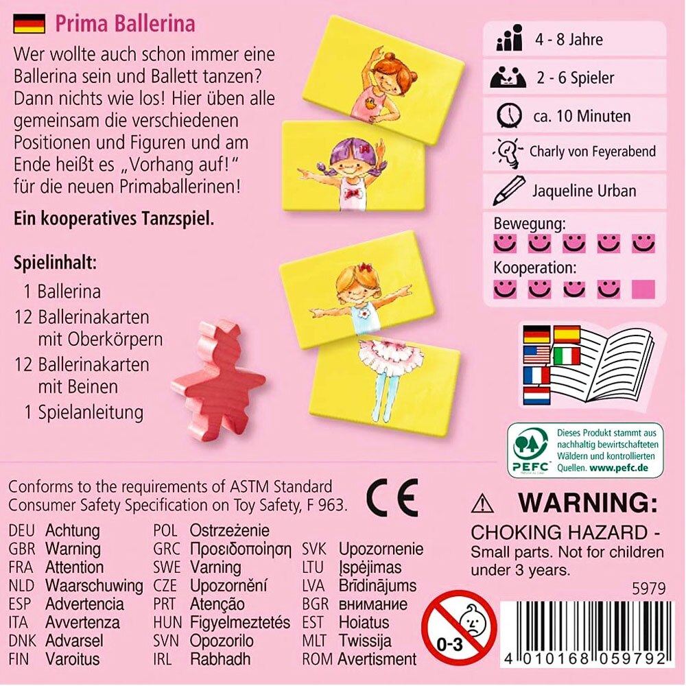 Детска мини настолна игра Haba 8059792/9274 1-26/27, Балерина, Игра с ...