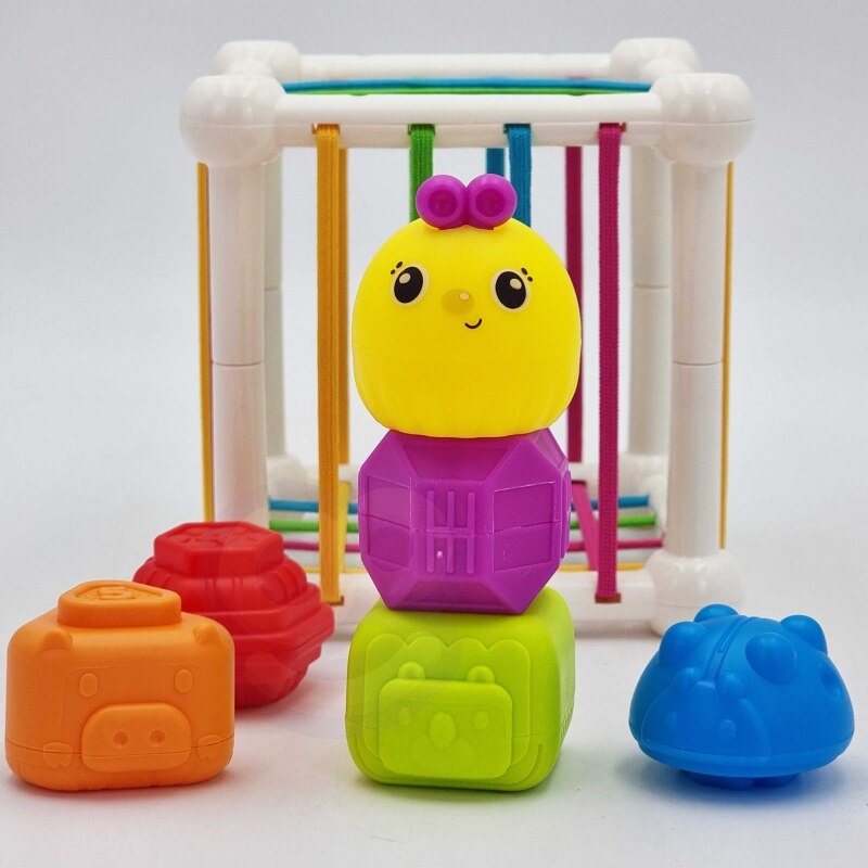 Set 7 jucarii educative, WOOPIE, Cub senzorial, Flexibil, Multicolor, 0 ...