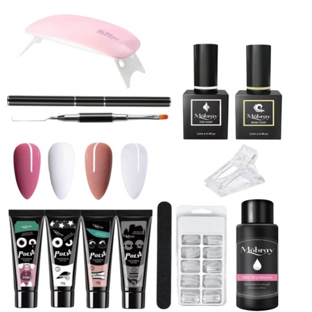 Kit Polygel cu lampa, Mobray, Cu 5 culori, Multicolor - eMAG.ro