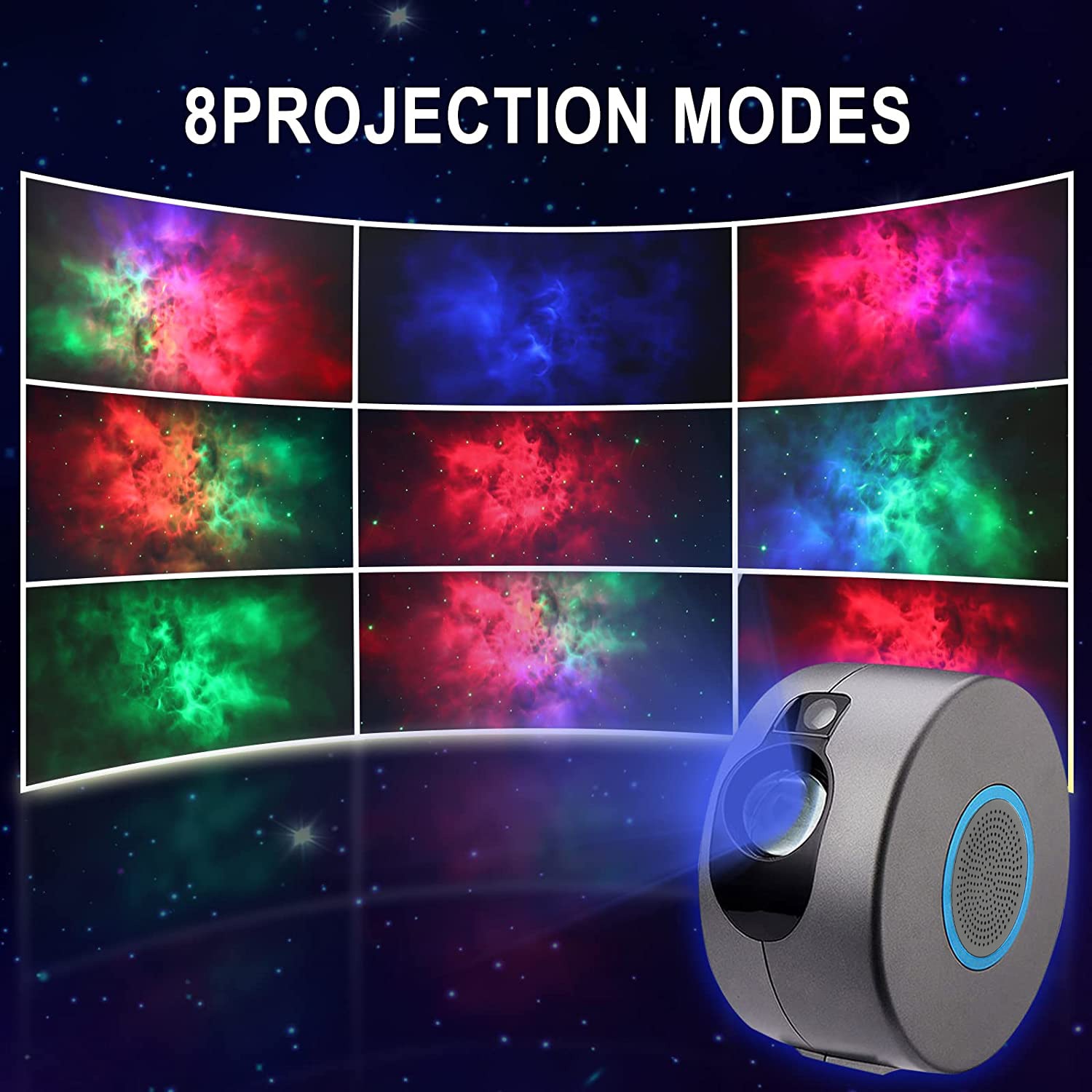 Proiector de stele cu lumini multicolore, laser LED RGB, Proiector ...