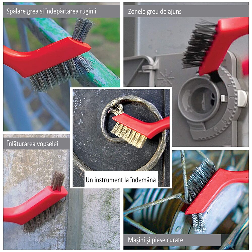 Set perii sarma, Amtok, 6 buc, mici, manere din plastic, sarma de otel ...