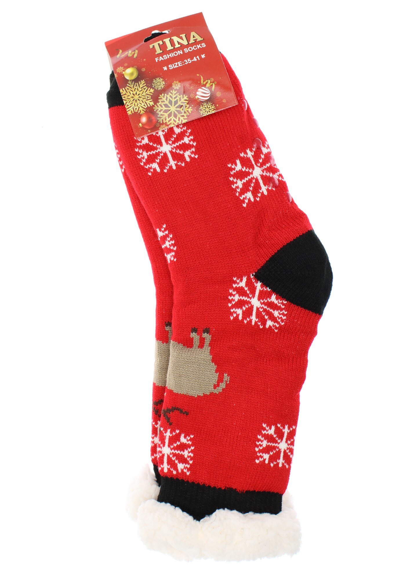 Ciorapi Craciun, Dama, 90% bumbac 5% poliamida 5% elastan, marime 35-41 ...