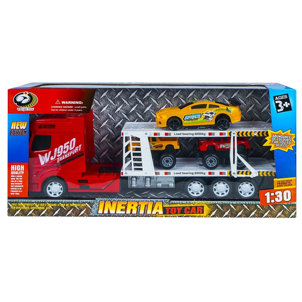 Tir frictiune cu platforma si 3 masinute - eMAG.ro