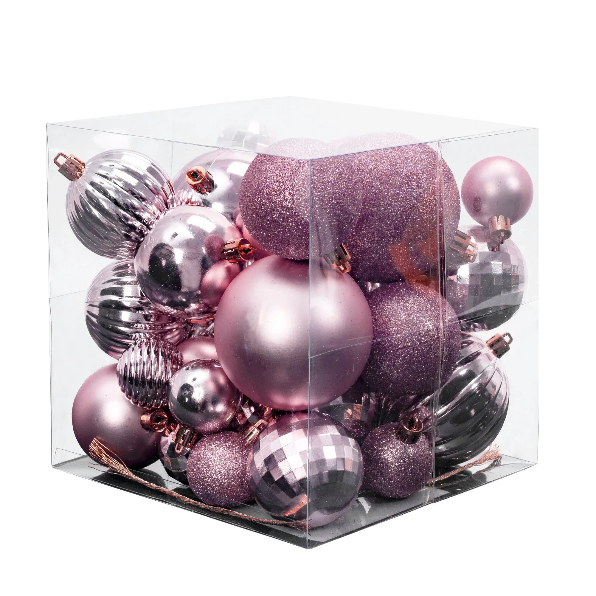 Set de Globuri pentru Brad, Roz, Plastic, 36 piese - eMAG.ro