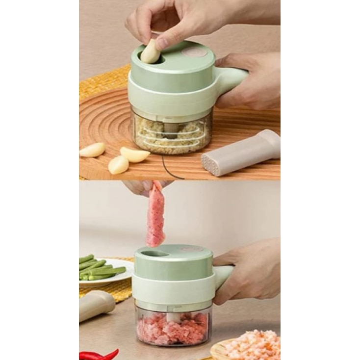 Tocator electric portabil de taiat legume, fructe si carne, 30w, 3 in 1 ...