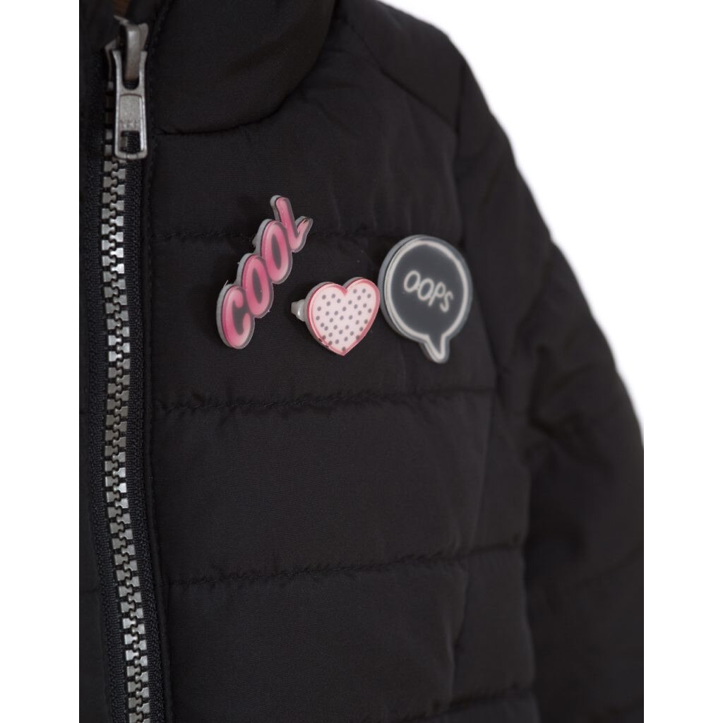 Geaca fete, impermeabila, cu insigne - eMAG.ro