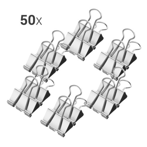 Set 50 Clipsuri pentru documente 25 mm, Kwmobile, Argintiu, Metal ...