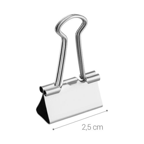 Set 50 Clipsuri pentru documente 25 mm, Kwmobile, Argintiu, Metal ...