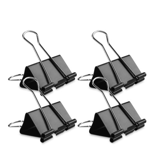 Set 24 Clipsuri pentru documente 41 mm, Kwmobile, Negru, Metal, 49442. ...