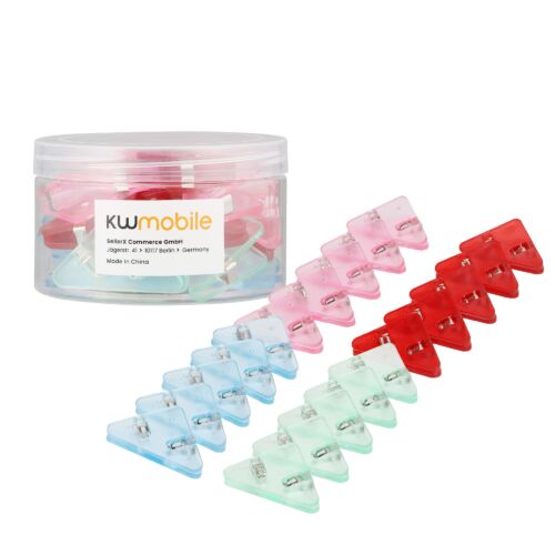 Set 20 Clipsuri pentru documente, Kwmobile, Multicolor, Plastic, 58942. ...