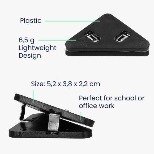 Set 20 Clipsuri pentru documente, Kwmobile, Negru, Plastic, 58942.01 ...