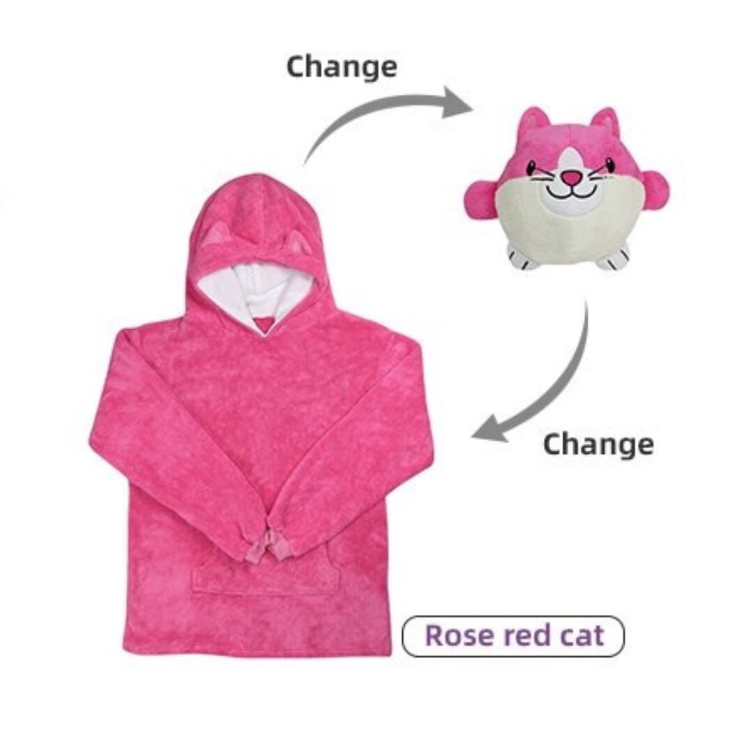 Плюшена играчка 2 в 1 Huggle Pets, Коте, Суичър, Розово-бяло - eMAG.bg