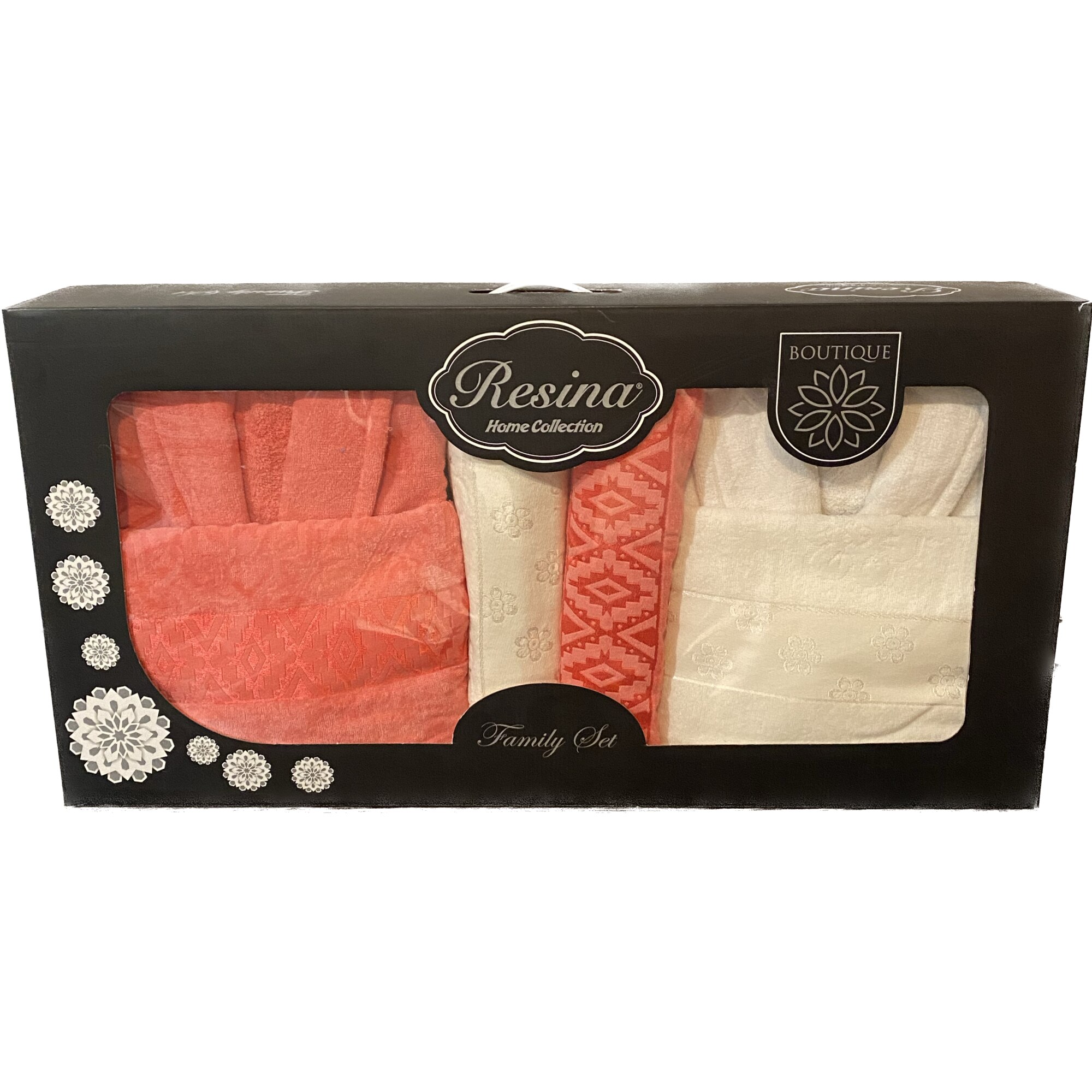 Set family 6 piese 2 halate 4 prosoape catifea RESINA Home Collection ...