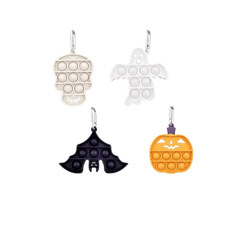 Pop It játékok készlet Halloween Wulcea kulcstartó, 4 db, szilikon ...