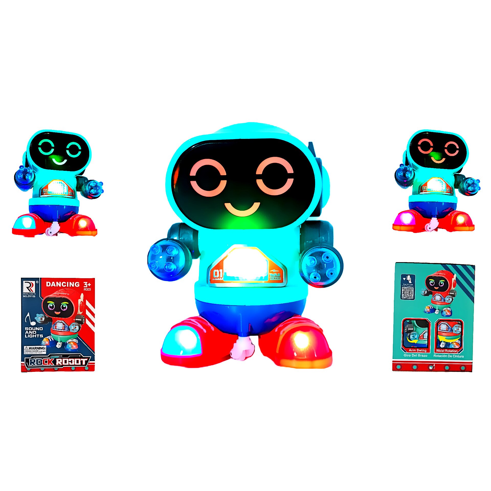 Robot interactiv Copii, Cu Lumini si Muzica dinamica si pasii dinamici ...