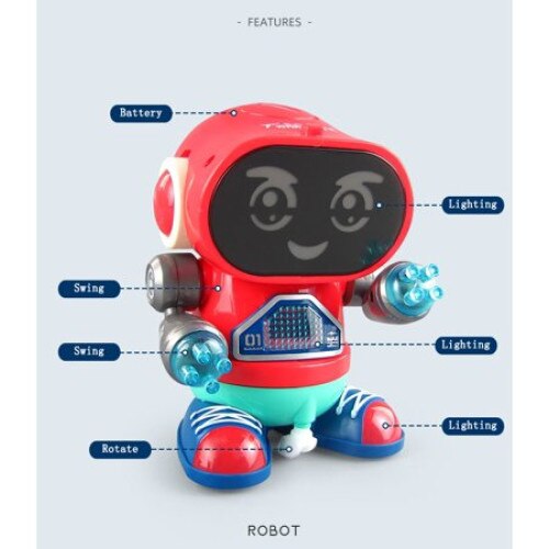 Robot interactiv Copii, Cu Lumini si Muzica dinamica si pasii dinamici ...
